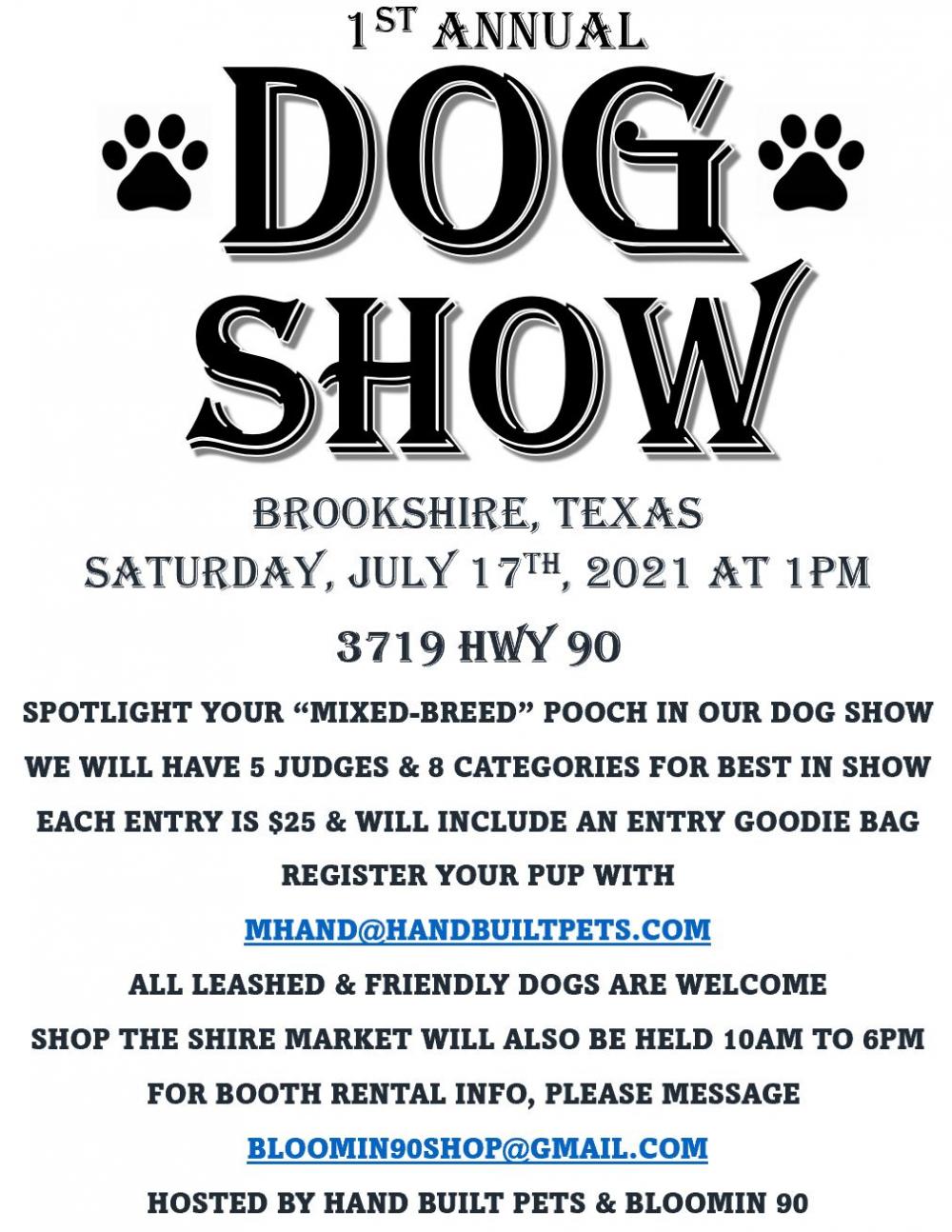 1st Annual Dog Show | City of Brookshire, Texas